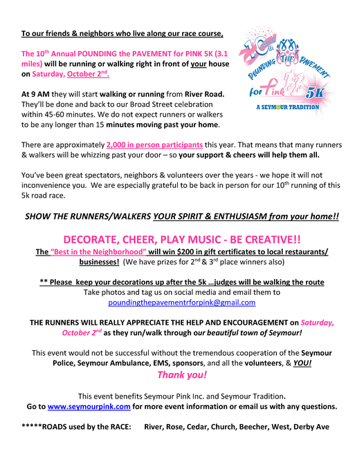 The Official Website of the Town of Seymour, CT - Seymour Pink POUNDING ...